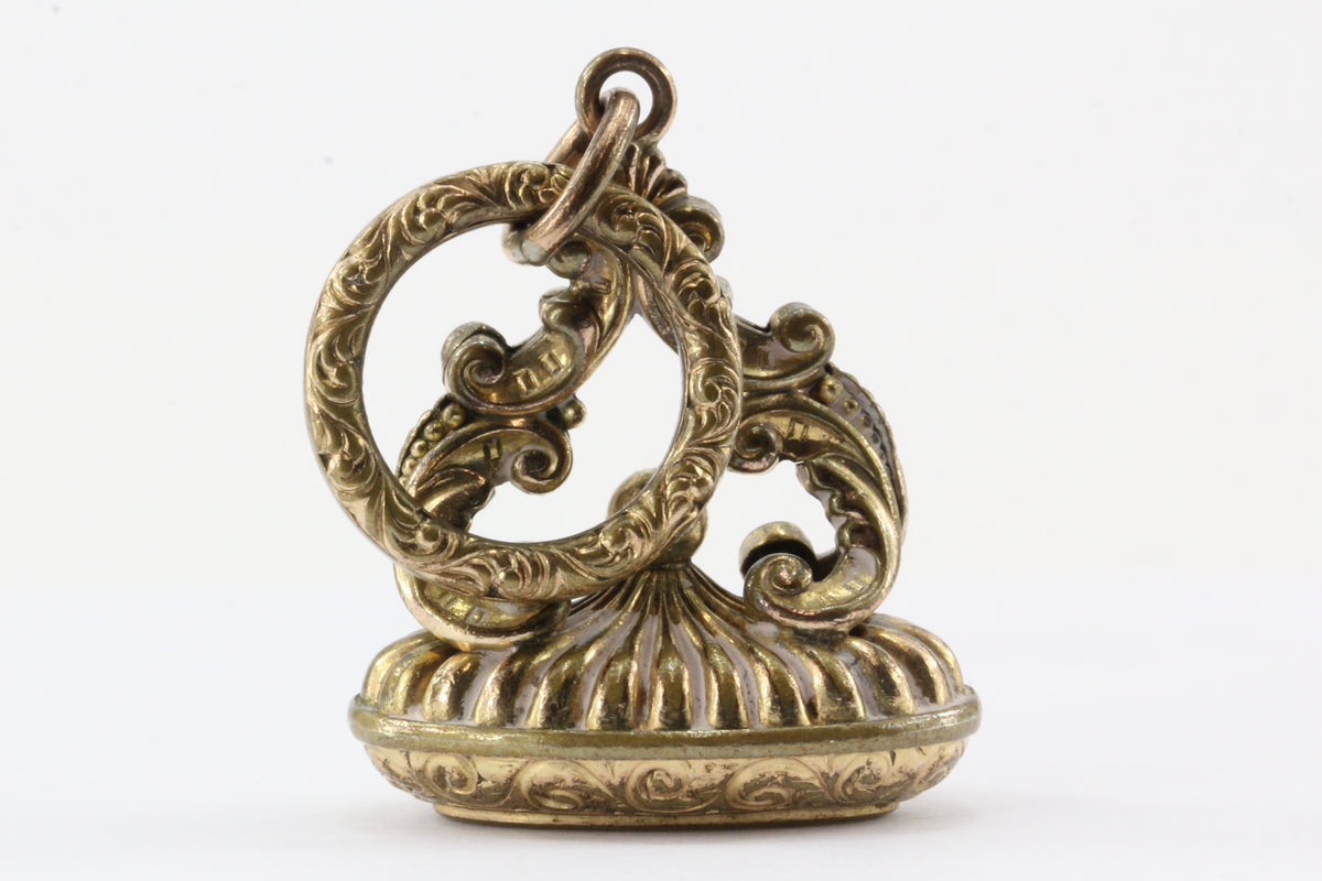 Victorian Gold Filled Signet Watch Fob Tassie Pendant Charm c. 1890 | QUEEN MAY