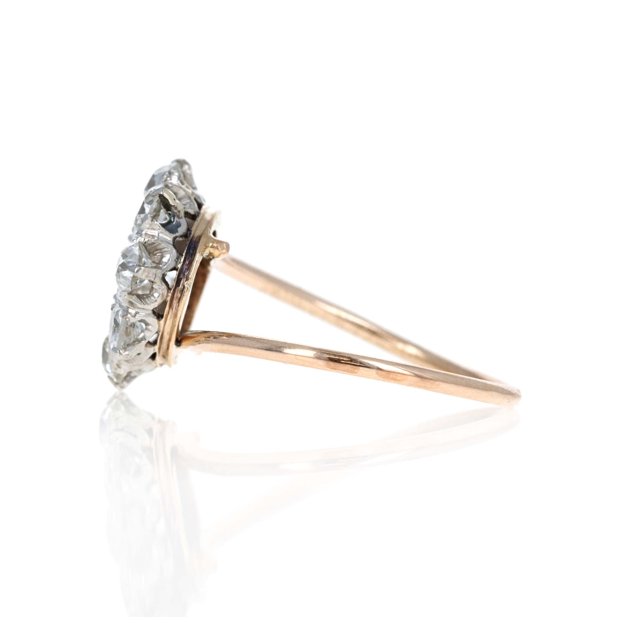 Victorian Old Mine Diamond Cluster Stick Pin Conversion Ring | QUEEN MAY