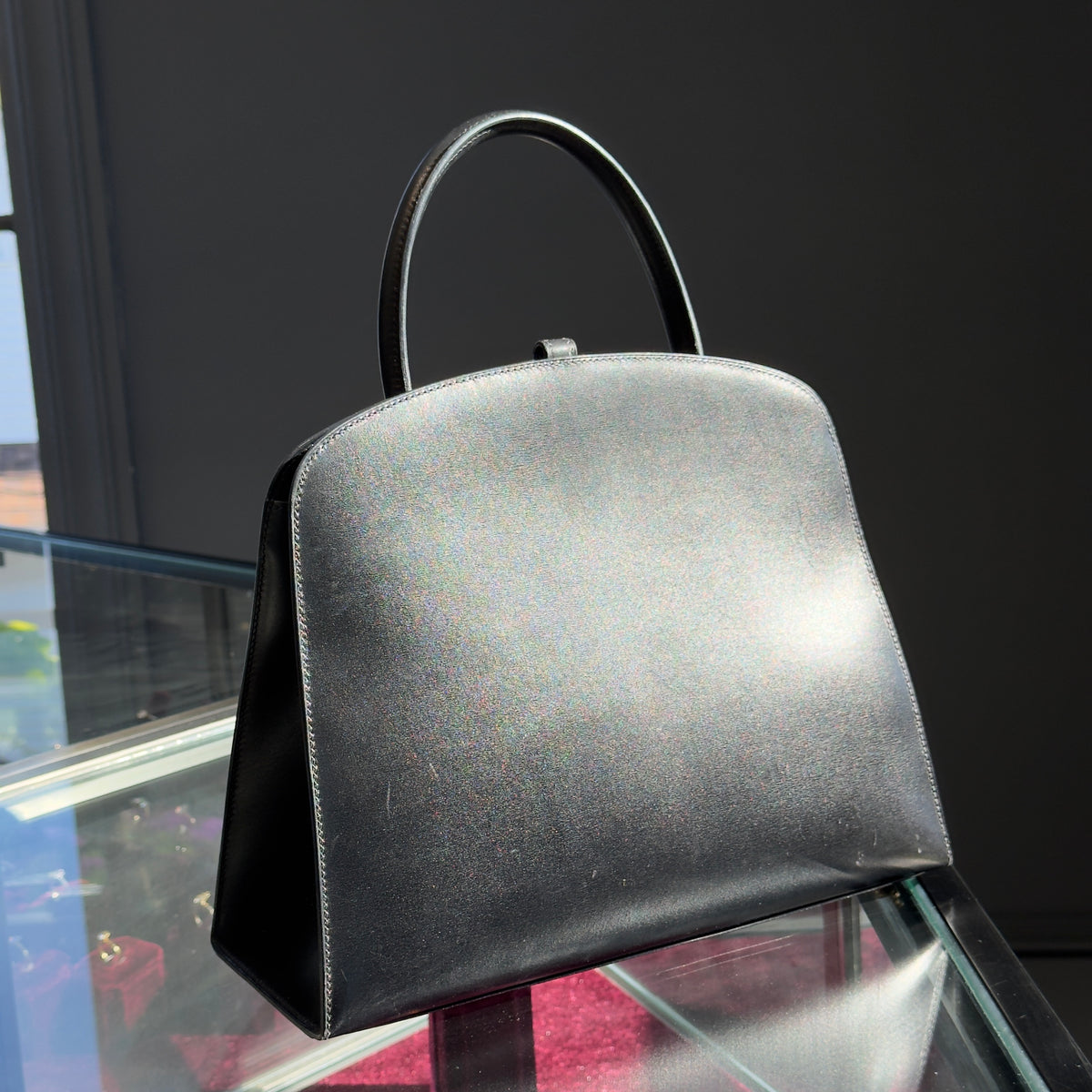 Hermes Dalvy Bag Box Calf 30 Black | QUEEN MAY