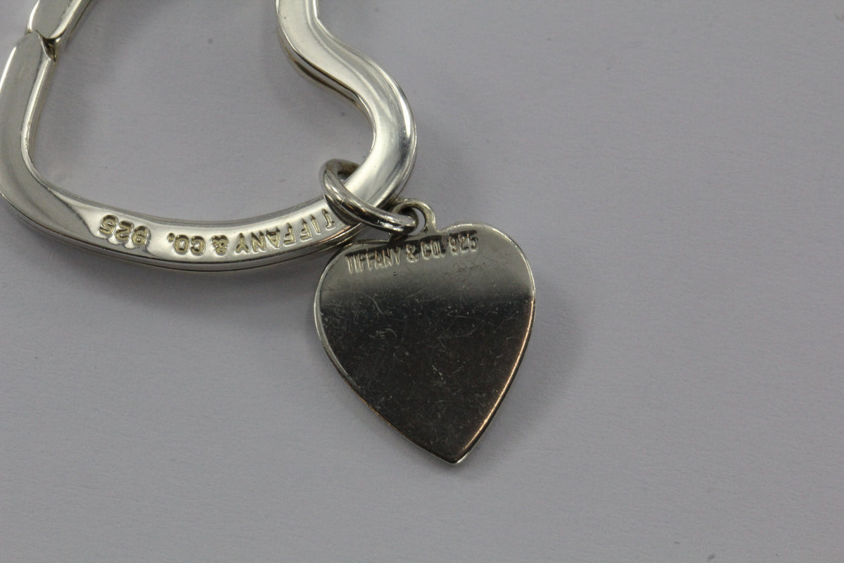 Tiffany & Co Sterling Silver 925 Heart Tag Key Ring | QUEEN MAY