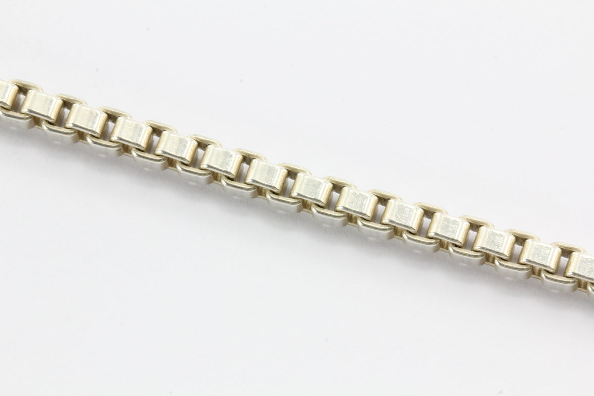Tiffany & Co Sterling Silver Venetian Box Link Chain Necklace 18 ...