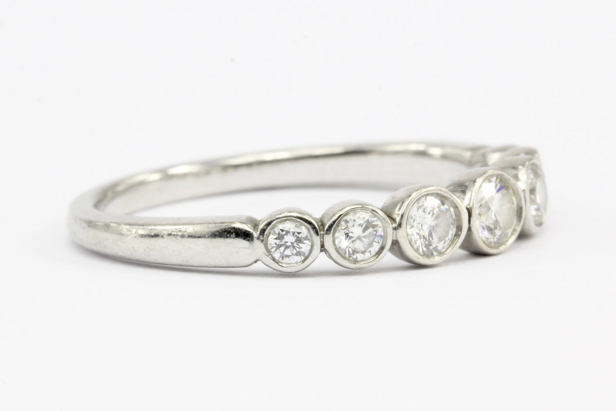 Tiffany & Co Jazz Platinum Diamond Graduated Band Ring Size 7.5 | QUEEN MAY
