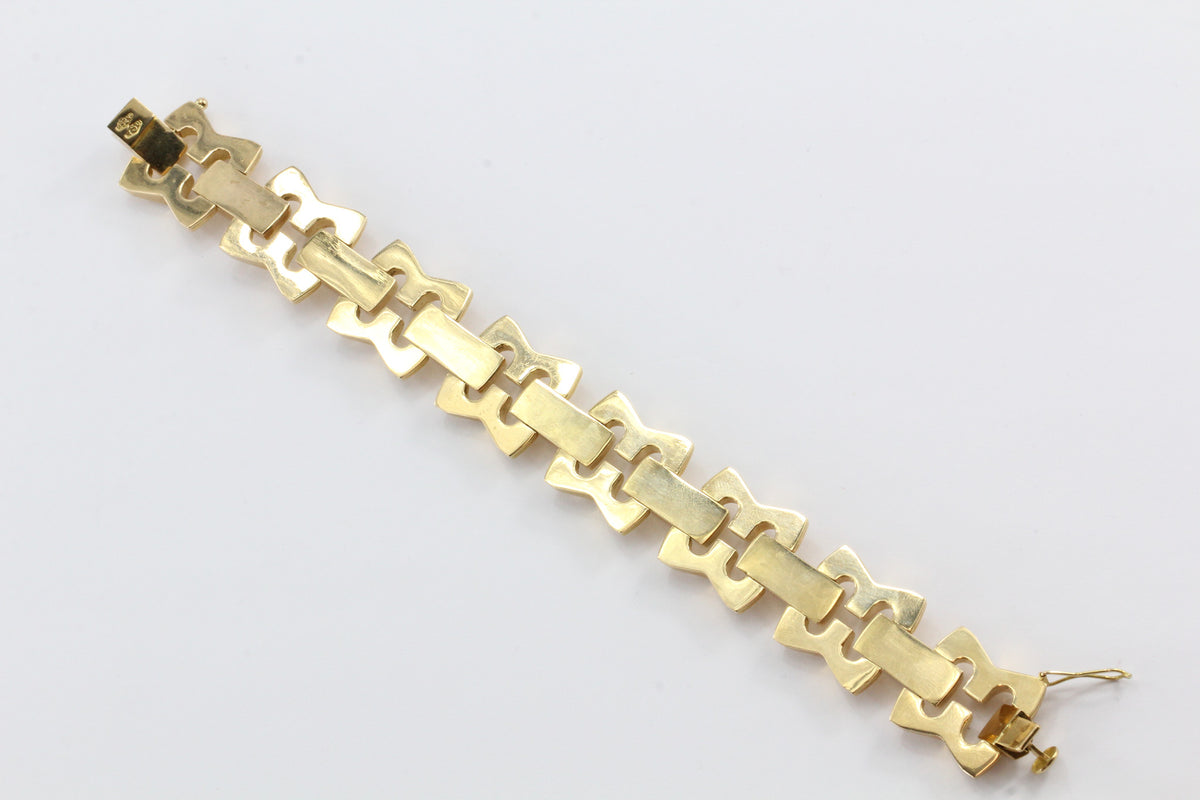 Vintage Retro 18K Rose Gold Tosato Bruno Venice Italy Chunky Bracelet ...