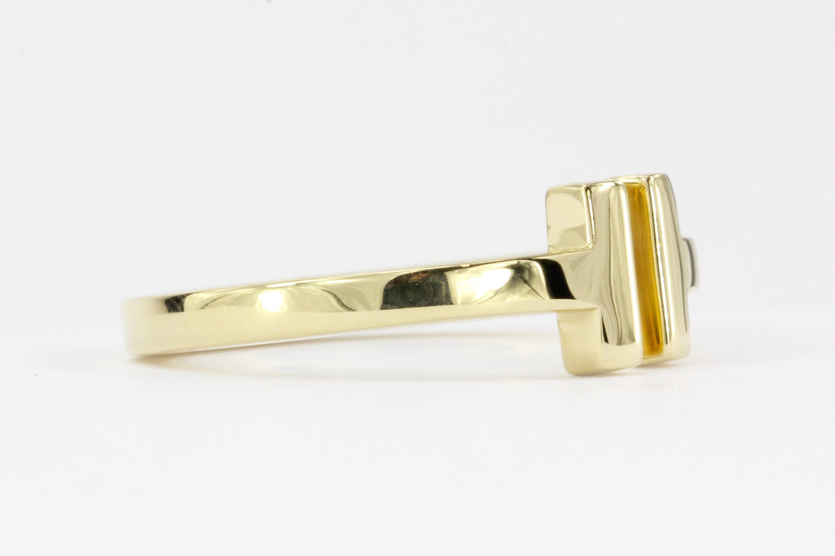 Tiffany & Co 18K Gold T Square Ring Size 8.5 | QUEEN MAY