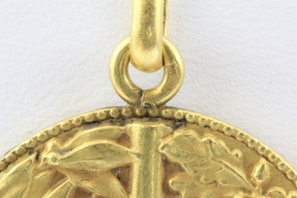 Belgica 1914 22K Gold 75th Anniversary Lion Cannon Medal | QUEEN MAY