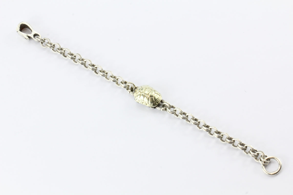 Barry Kieselstein Cord Turtle Link Sterling Silver & 14K Gold Bracelet ...