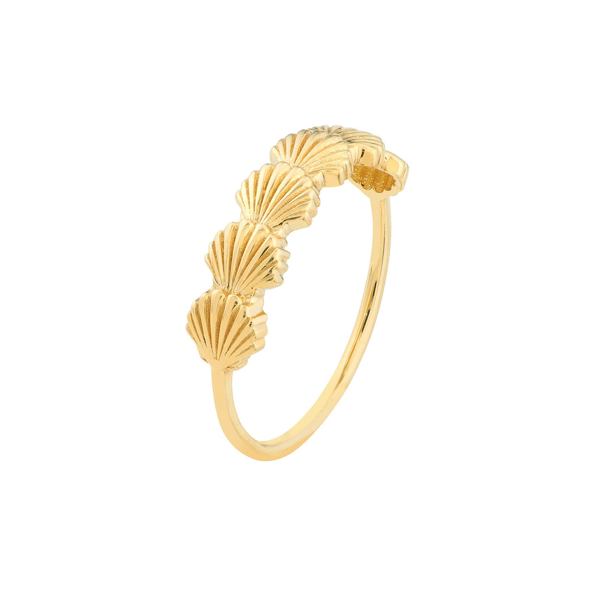 14K Yellow Gold Scallop Seashell Ring | QUEEN MAY